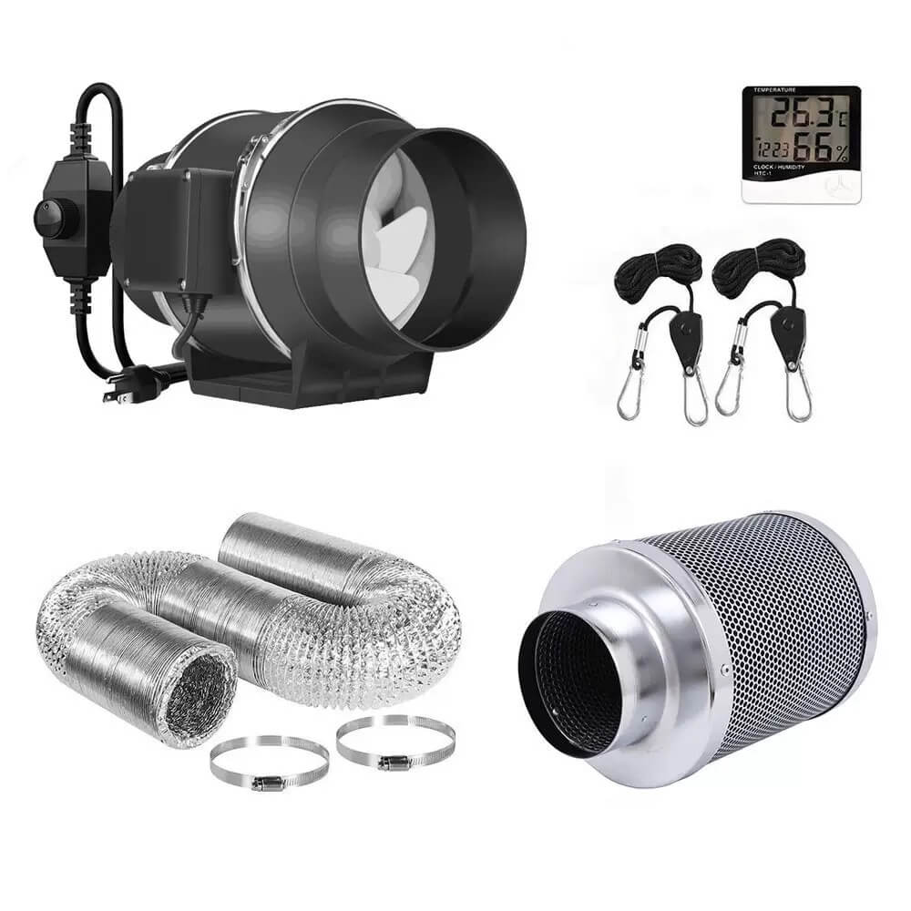 Inline Fan With Carbon Filter And Thermostat - 4 Inch | 6 Inch | 8 Inc ...